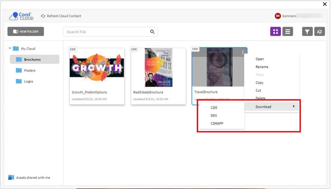 Managing cloud files and collaboration in CorelDRAW - Corel Discovery ...