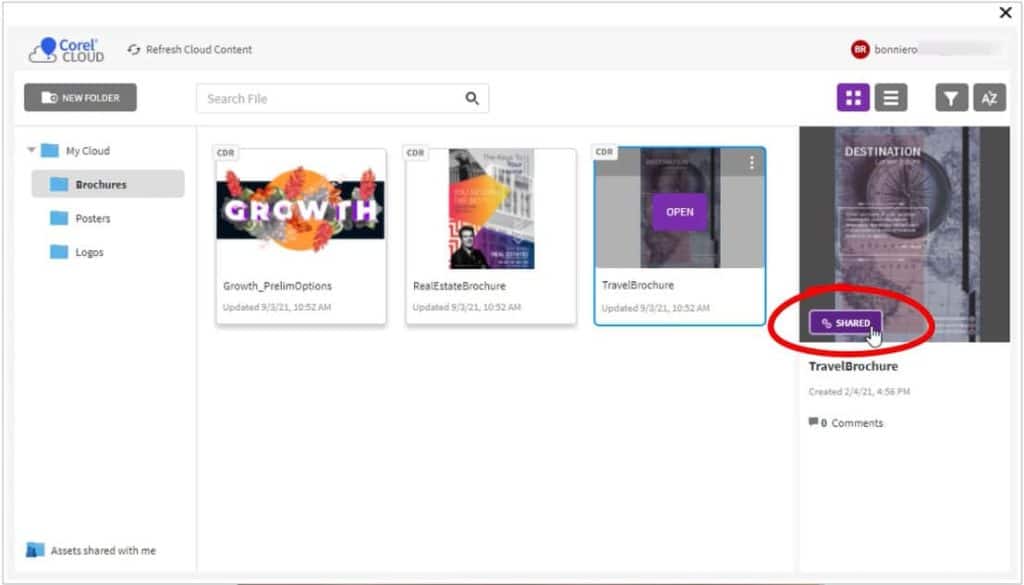 Managing cloud files and collaboration in CorelDRAW - Corel Discovery ...