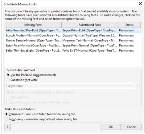 Default, Embedded and Substitute Fonts - Corel Discovery Center