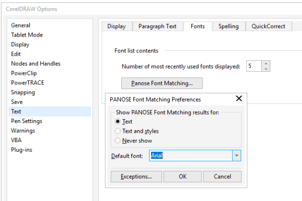 Default, Embedded and Substitute Fonts - Corel Discovery Center