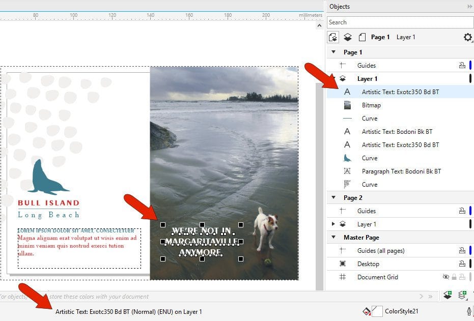 Reshaping and manipulating text with the Shape tool - Corel Discovery Center