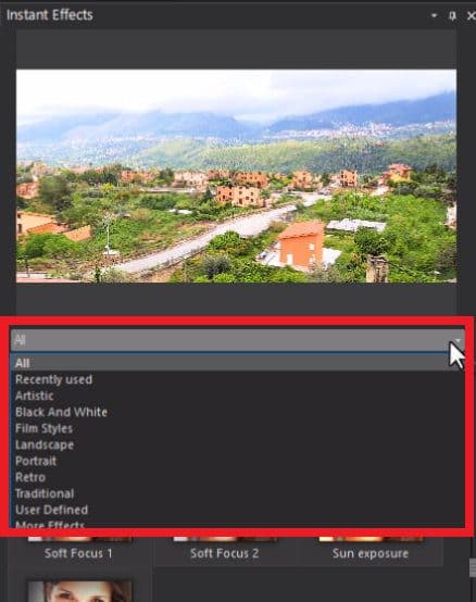 Adding Instant Effects - Corel Discovery Center