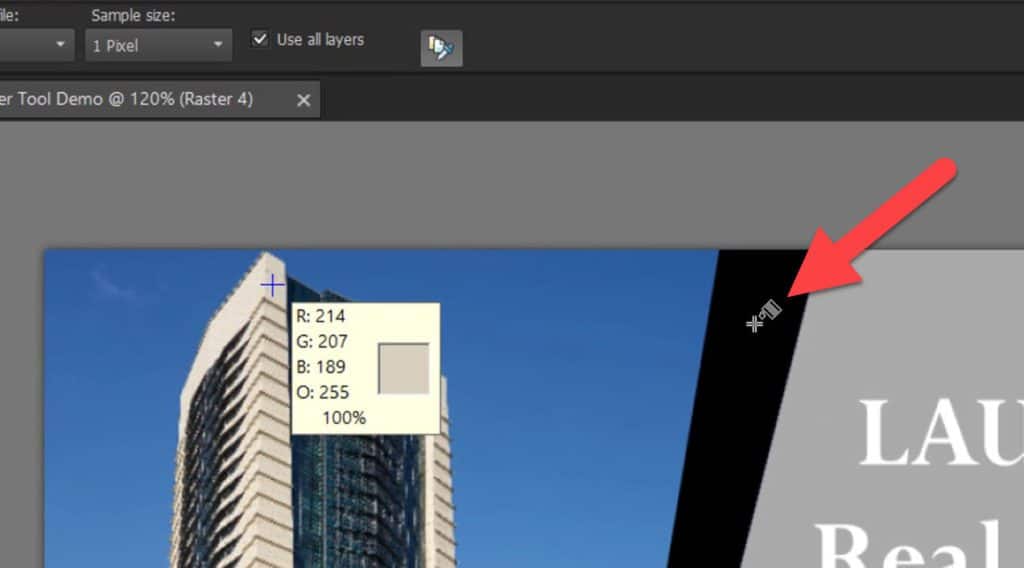 Sampling and selecting colors with the Dropper tool - Corel Discovery ...