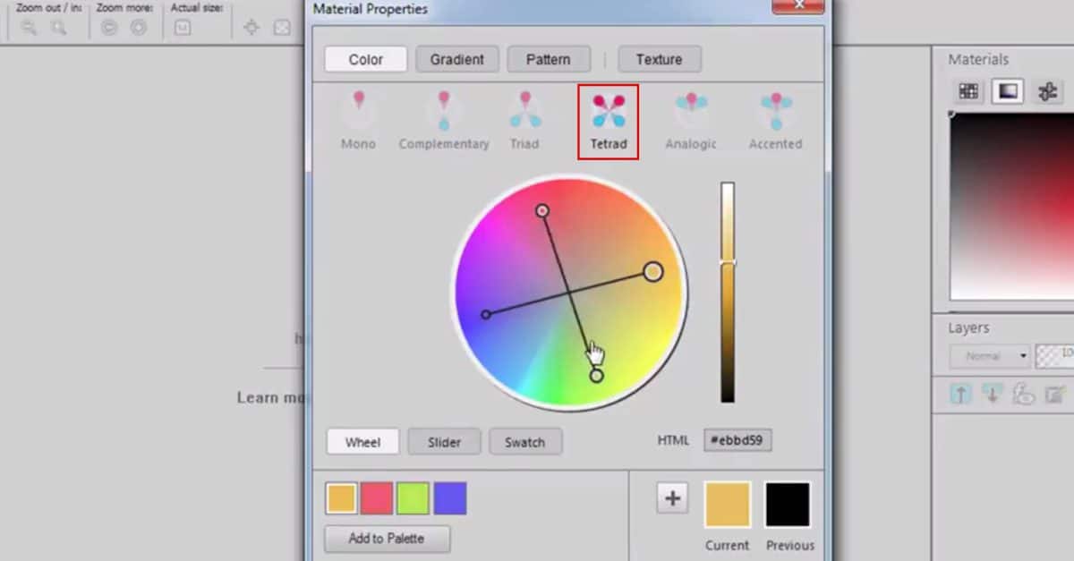 Selecting colors in the Material Properties window - Corel Discovery Center