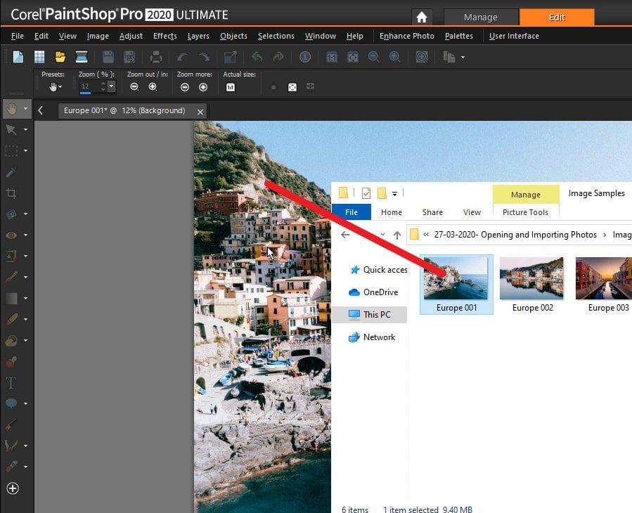 Opening and importing photos - Corel Discovery Center