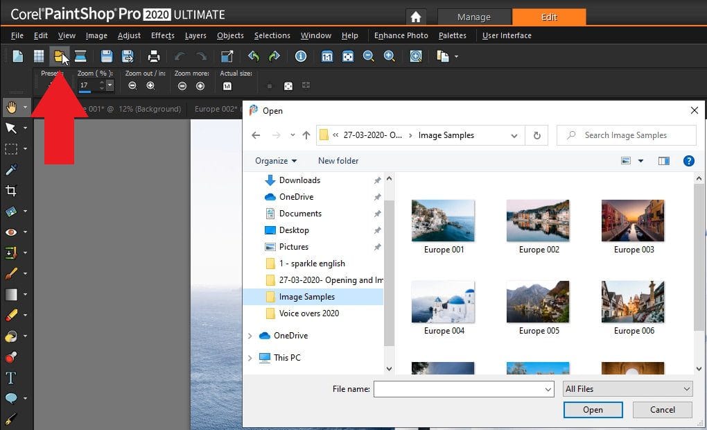 Opening and importing photos - Corel Discovery Center