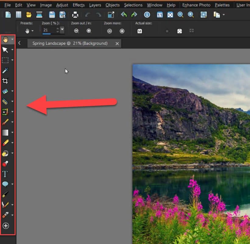 Overview of the Tools toolbar - Corel Discovery Center