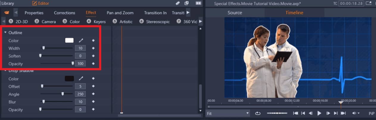 Adding outlines, glows and shadows to green screen footage - Corel ...