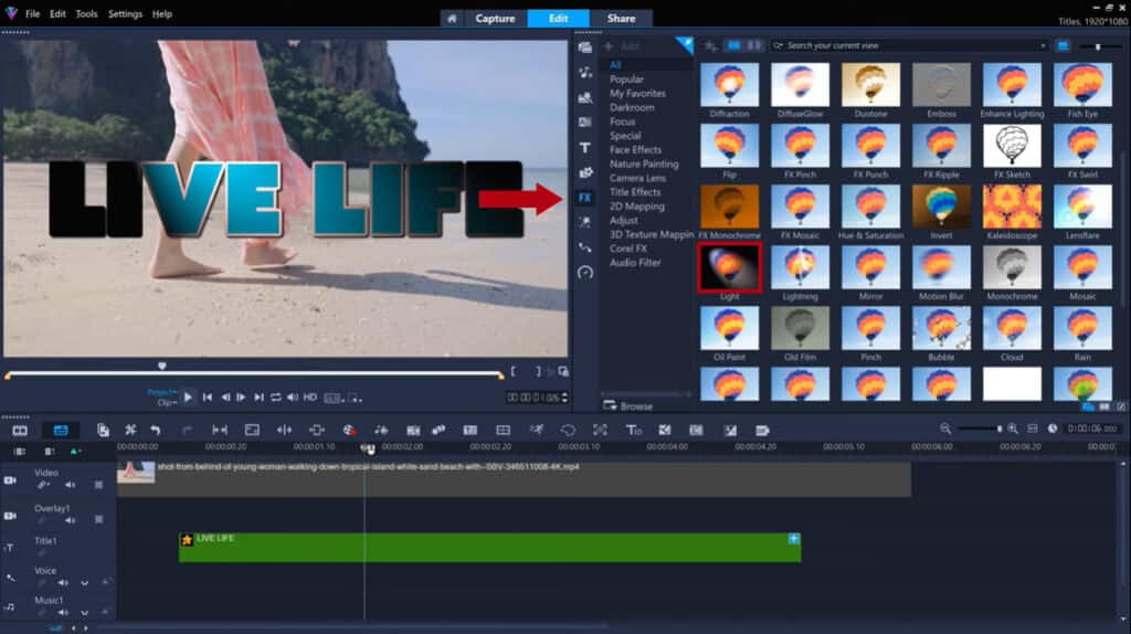 Adding effects and motion to titles in VideoStudio - Corel Discovery Center